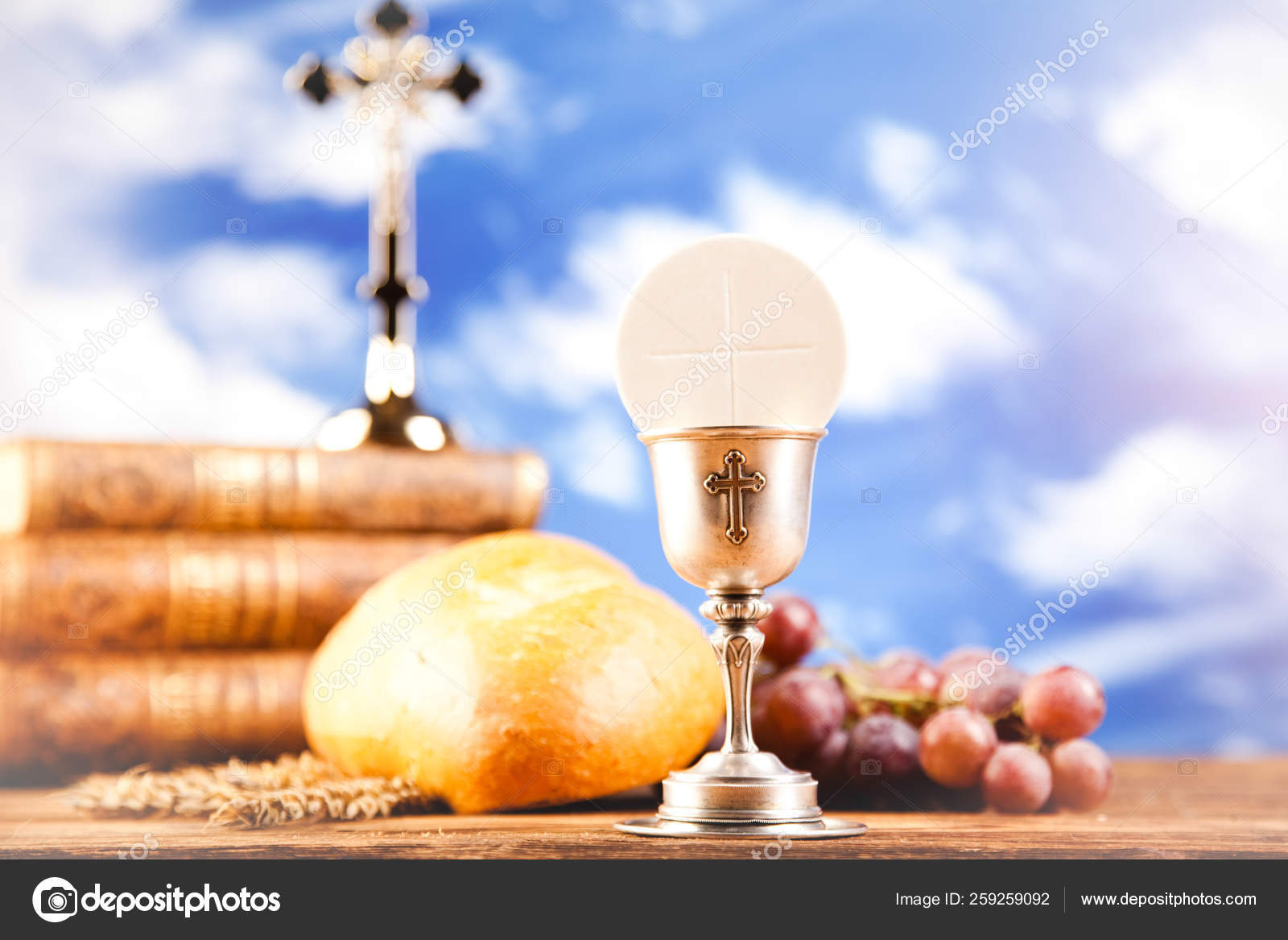 Holy Communion Bright Background Saturated Concept Stock Photo by ...