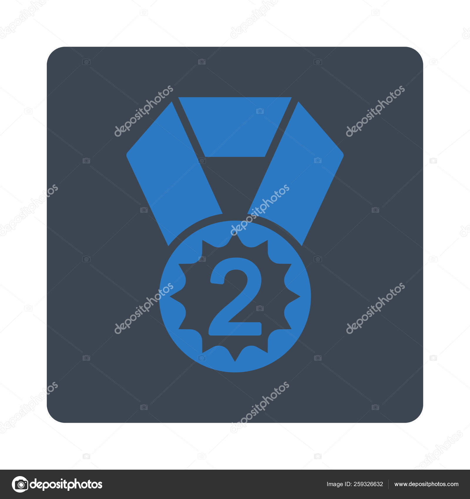 Second Place Icon Award Buttons Overcolor Set Icon Style Smooth Stock ...