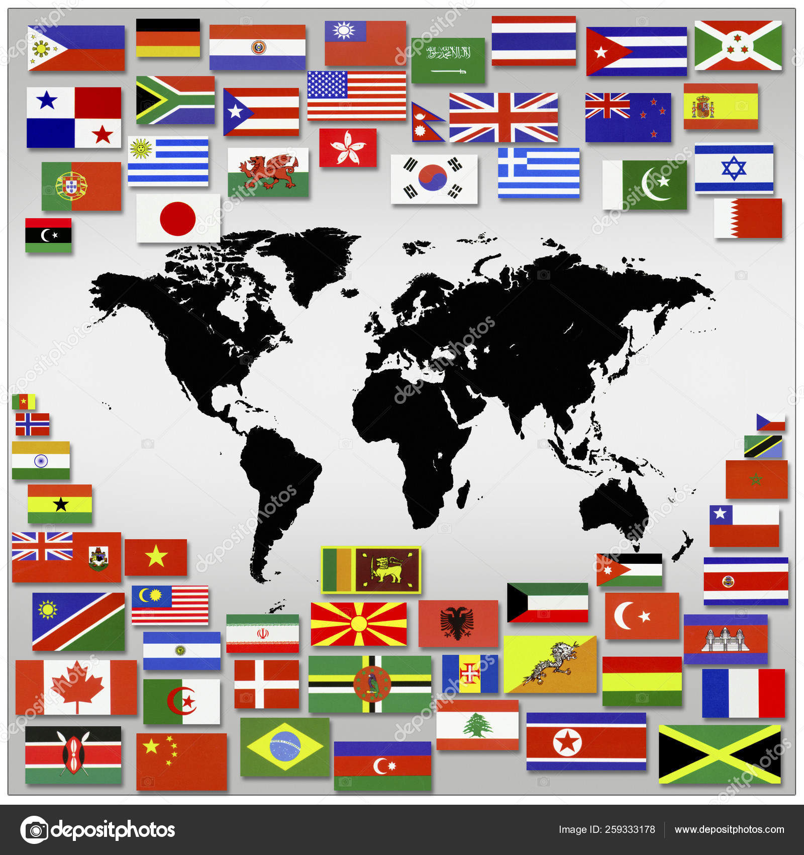 Banderas Mapa Del Mundo — Foto editorial de stock #259333178 ©YAYImages