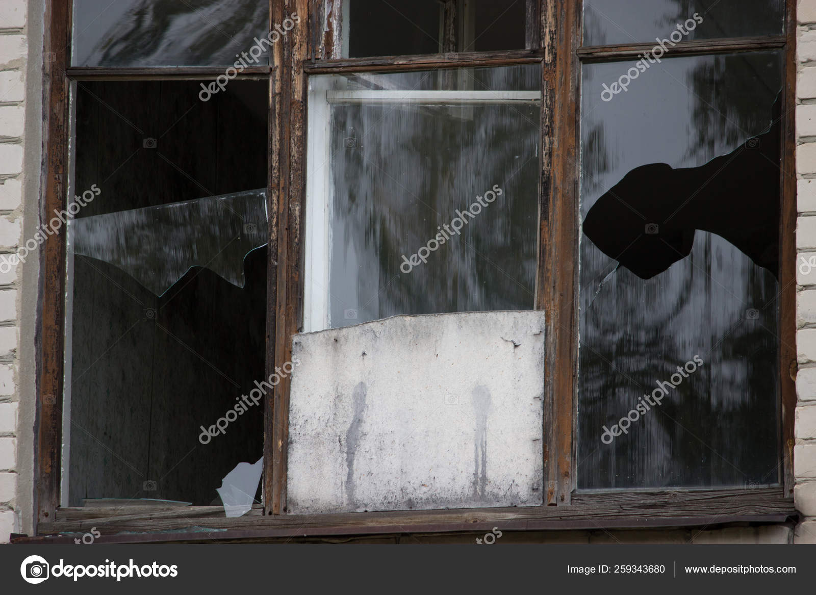 Broken Windows Old Abandoned Brick Building Stock Photo by ©YAYImages ...