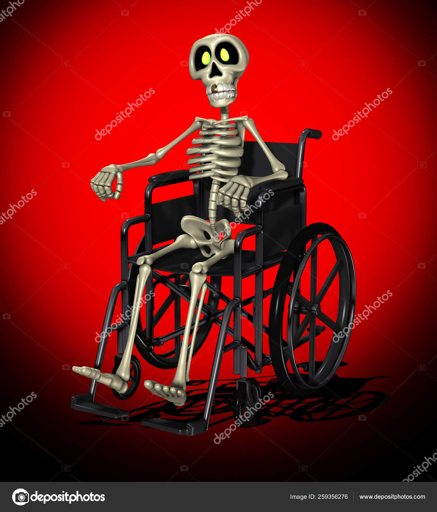 Imagen Conceptual Que Muestra Esqueleto Discapacitado Una Silla Ruedas ...