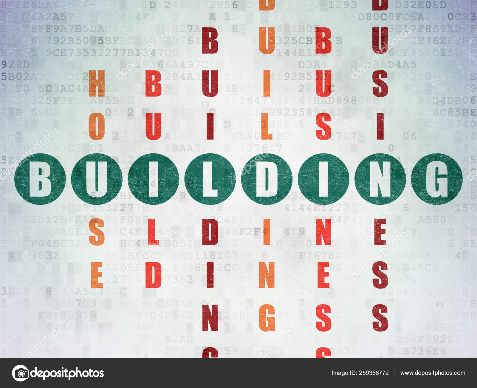 Constructing Concept Painted Green Word Building Solving Crossword ...