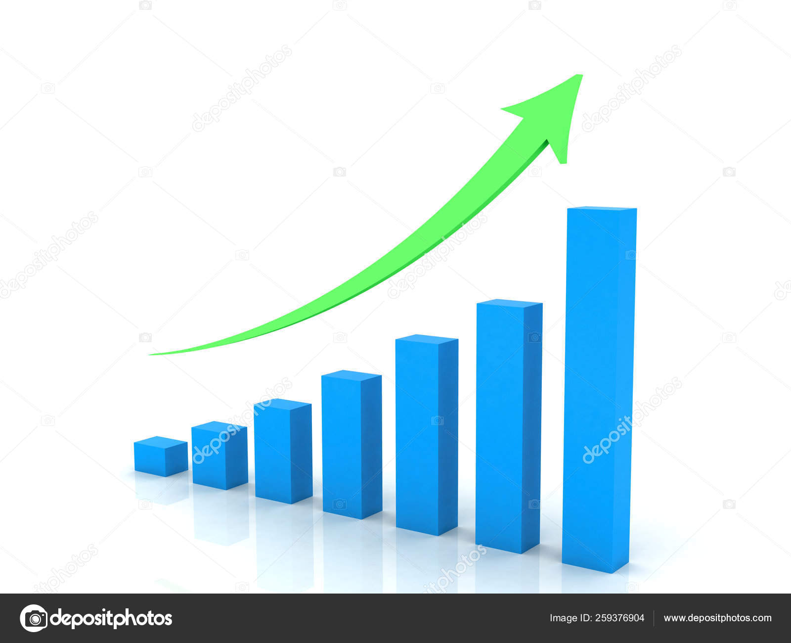 Business Profit Growth Graph Chart Reflection White Background Stock ...