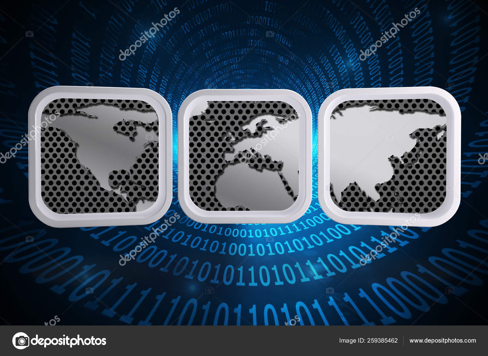 World Map Abstract Screen Spiral Shiny Binary Code Graphic Cartography ...