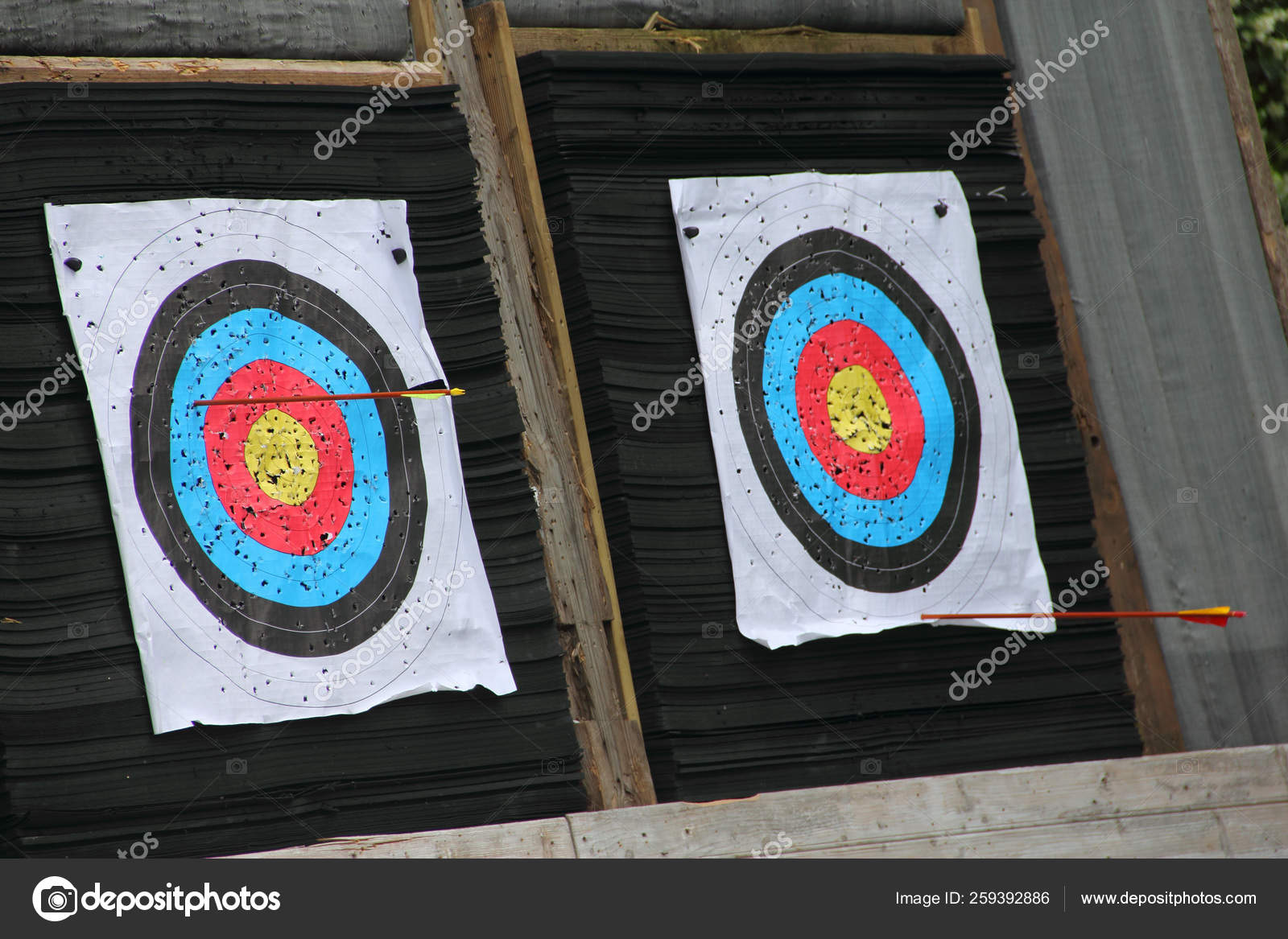 Arrows Archery Target Lots Holes Stock Photo by ©YAYImages 259392886