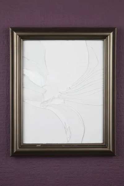 empty picture frame with glass in frame broken - Stock Image - Everypixel