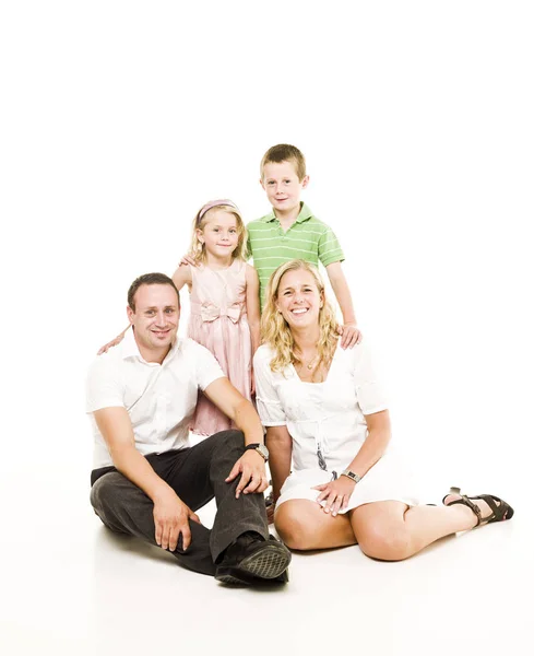 Portrait Happy Family Isolated White Background Stock Photo by ...