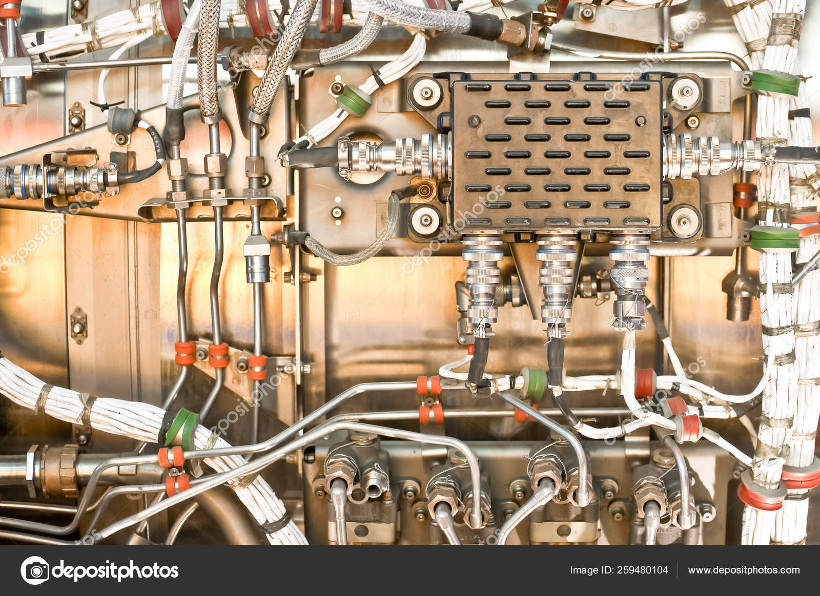 Jet Engine Hydraulics Wiring Used Aviation Industry Stock Photo by ...
