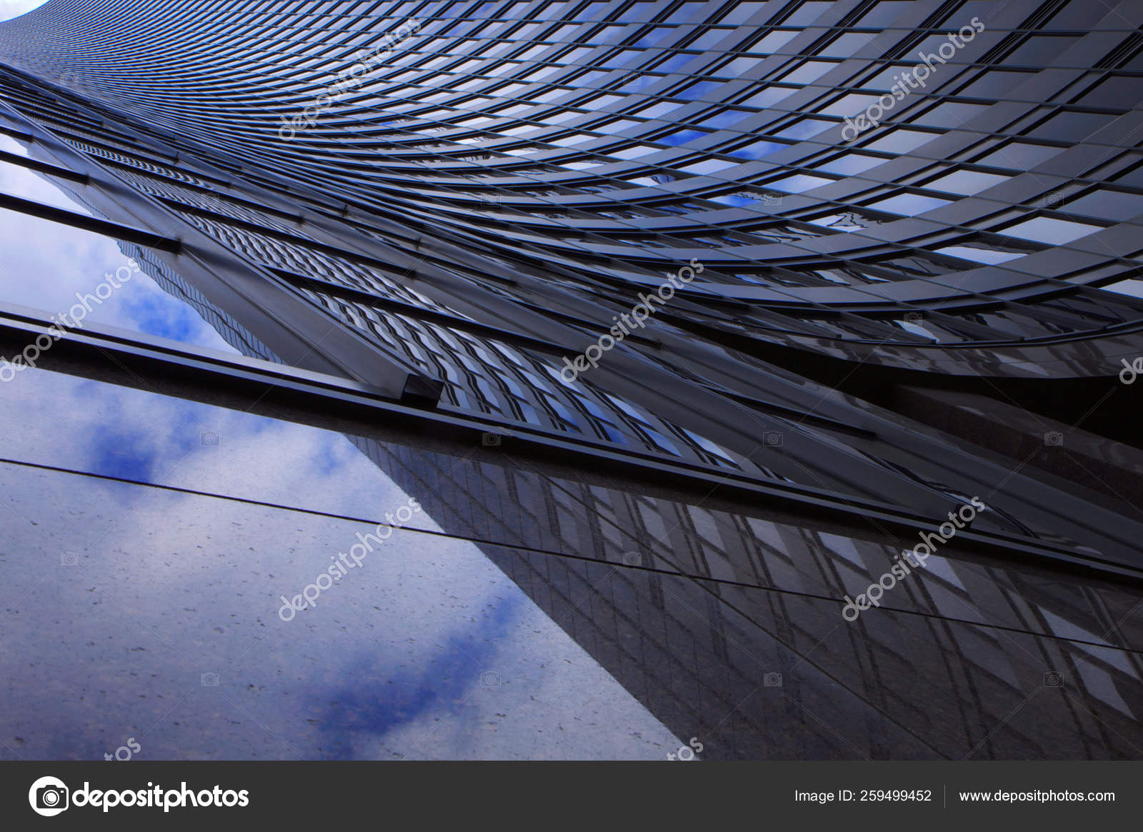 Horizontal Perspective Curved Building Structure Stock Photo by ...