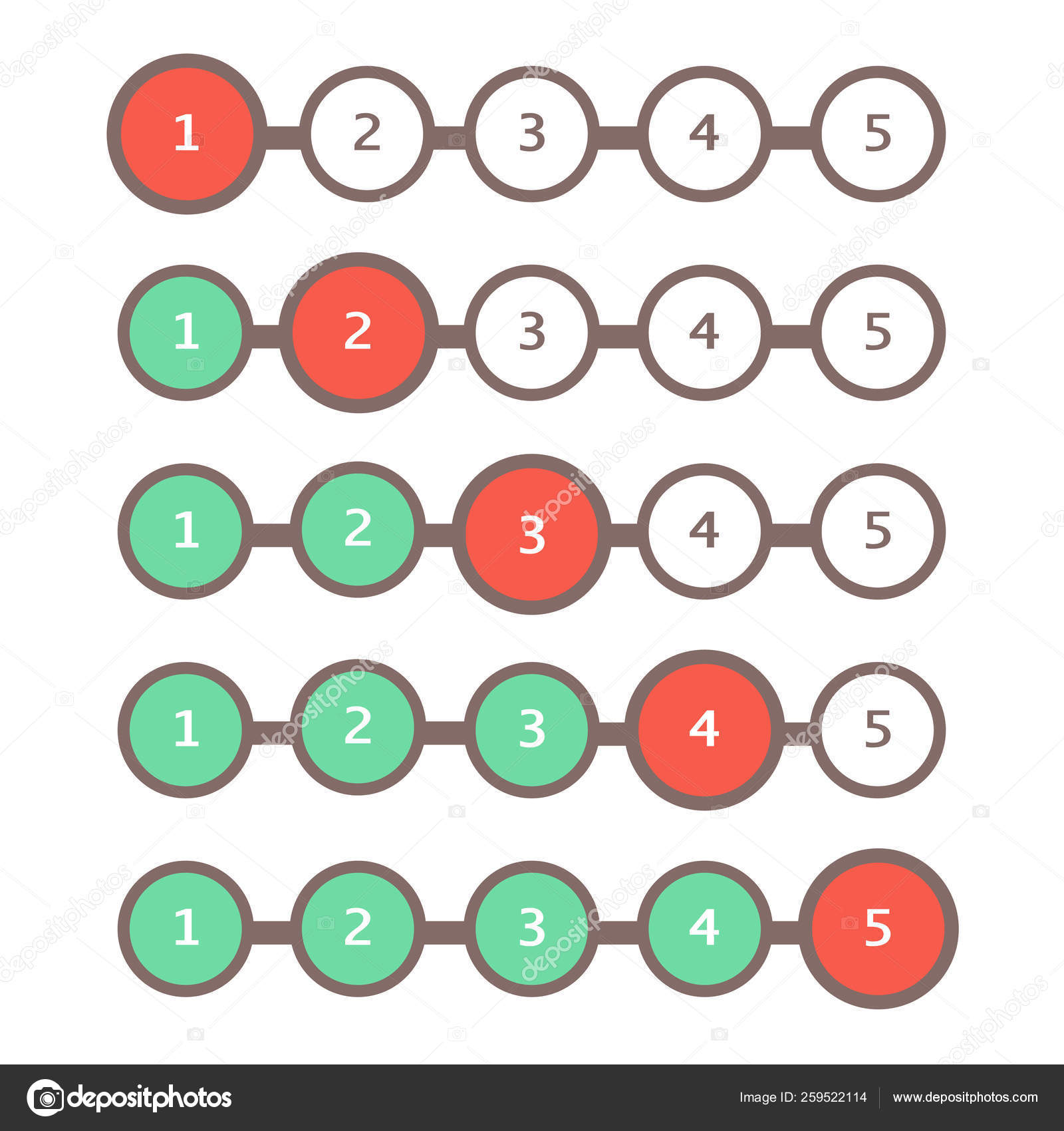Progress Bar Set Process Download Step Step Loading Status Bar Stock ...