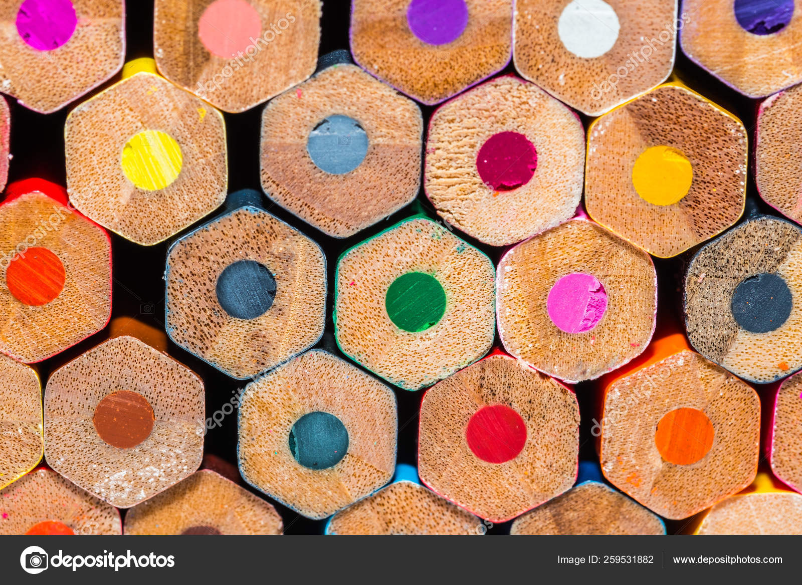 Close View Multicolored Pencil Drawing Painting Coloring Stock Photo by ...