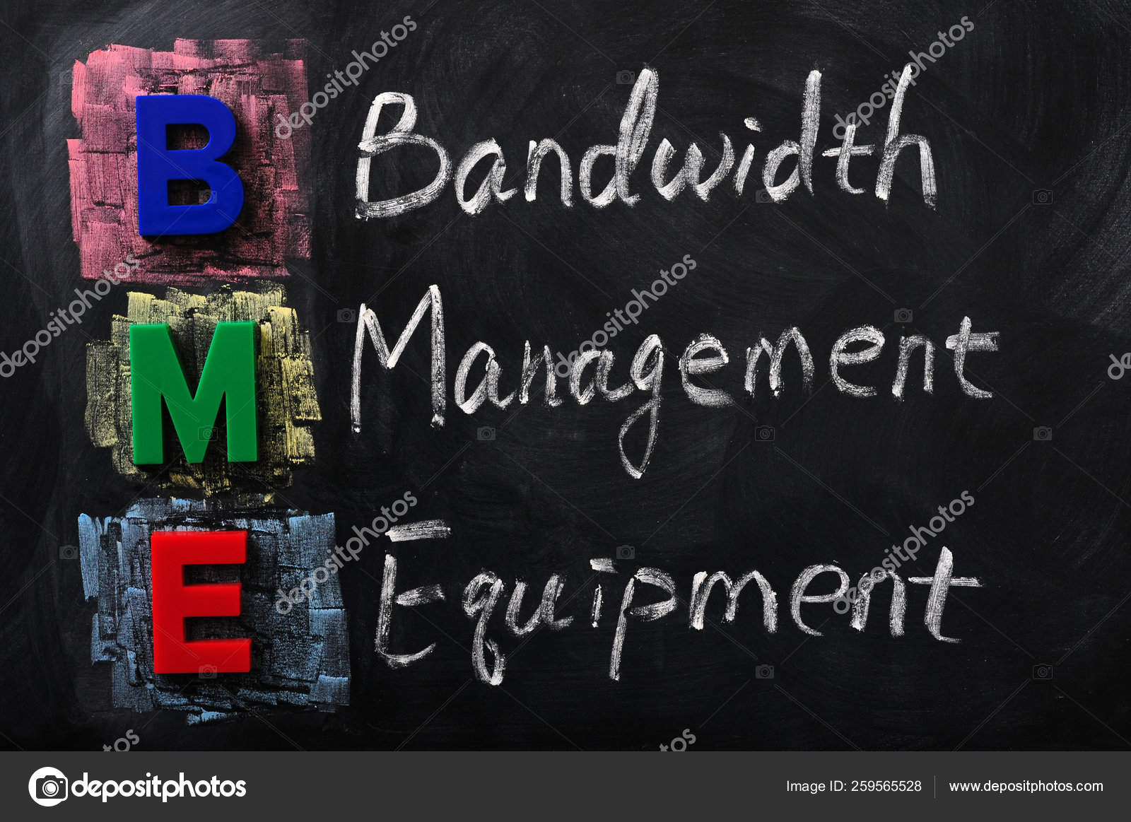 Acronym Bme Bandwidth Management Equipment Blackboard Stock Photo by ...