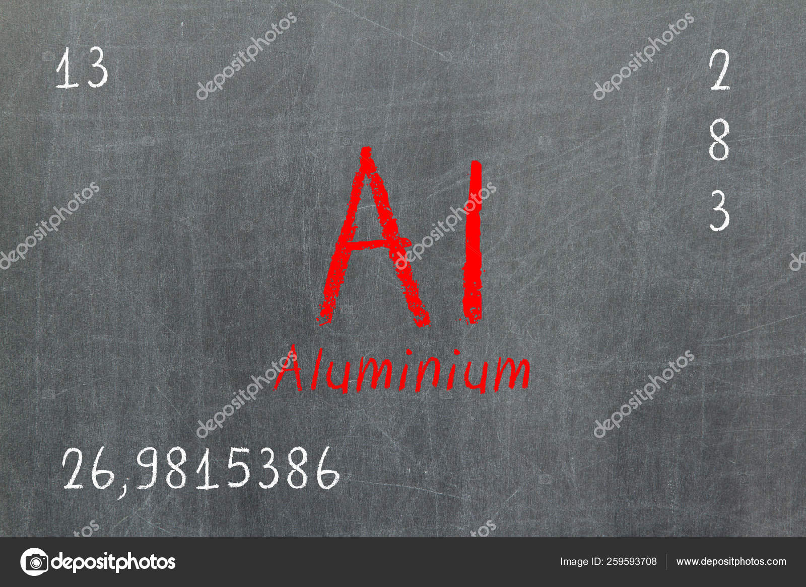 Isolated Blackboard Periodic Table Aluminium Chemistry Stock Photo by ...