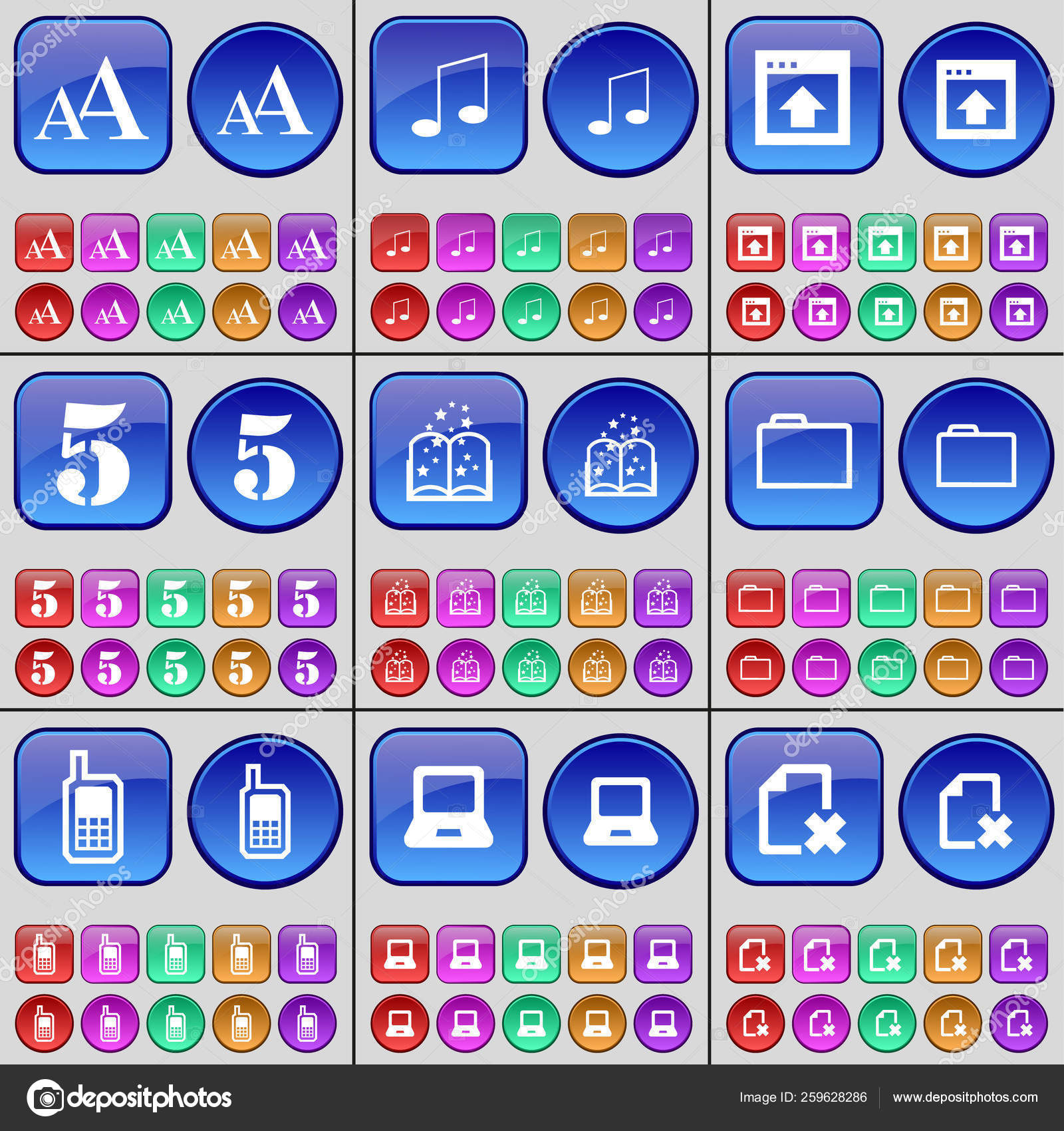 Font Note Window Five Book Folder Mobile Phone Laptop File Stock Photo ...