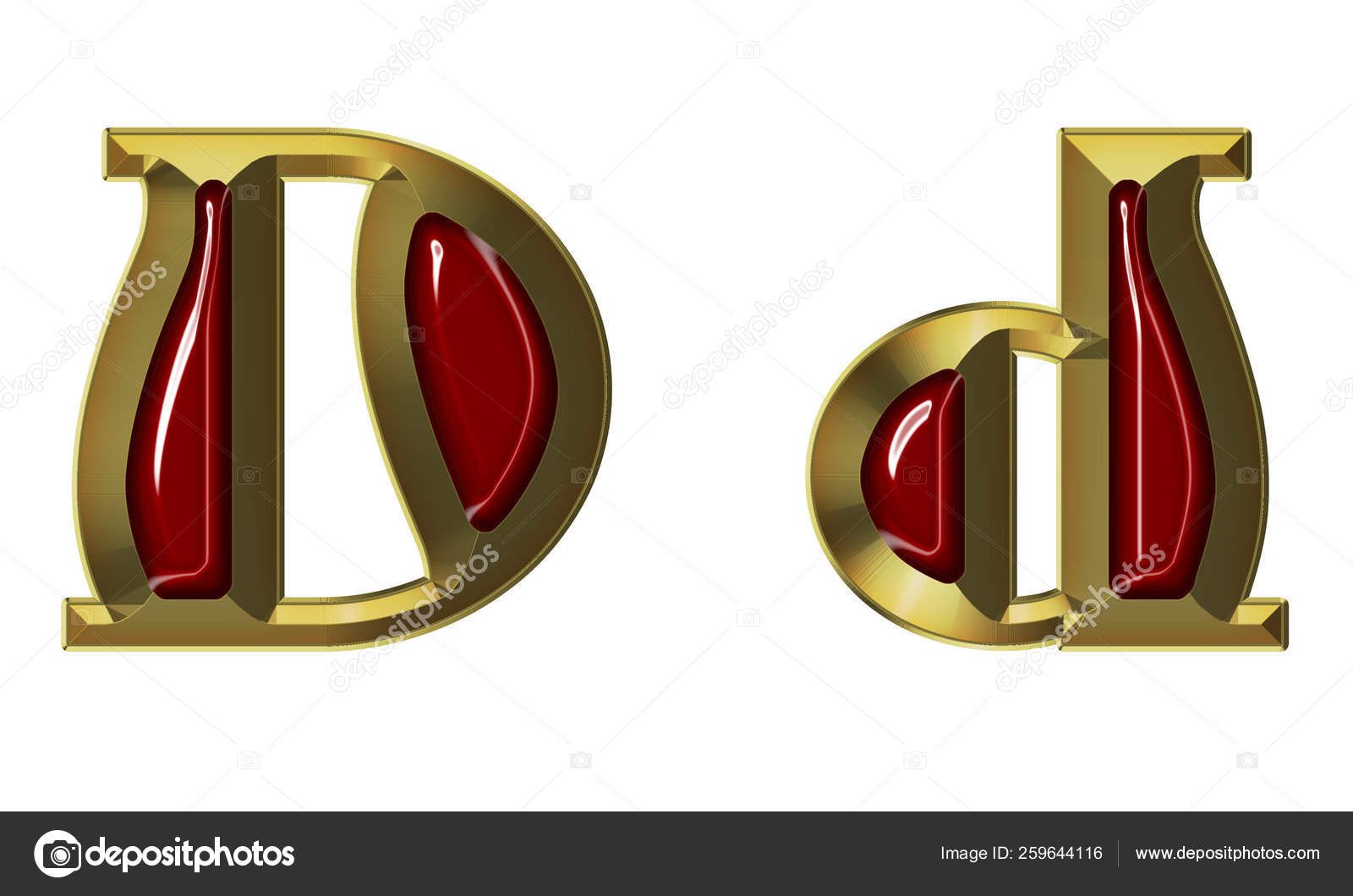 Font Brushed Gold Ruby White Background Stock Photo by ©YAYImages 259644116