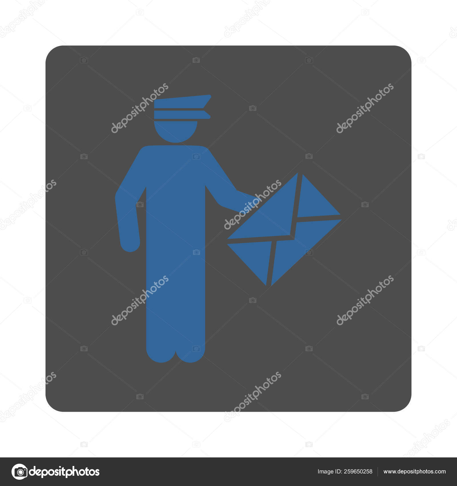 Postman Icon Flat Rounded Square Button Uses Cobalt Gray Colors Stock ...
