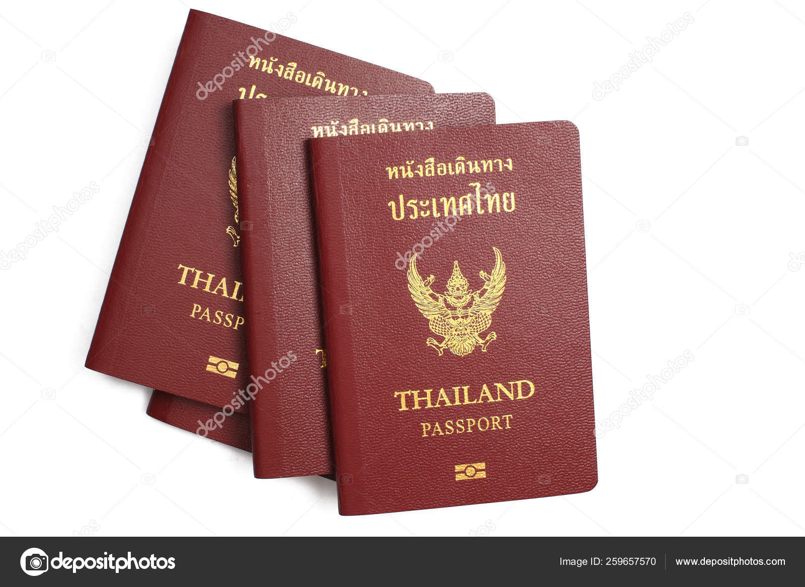Thailand Passports Isolated White Background — Stock Photo © YAYImages #259657570