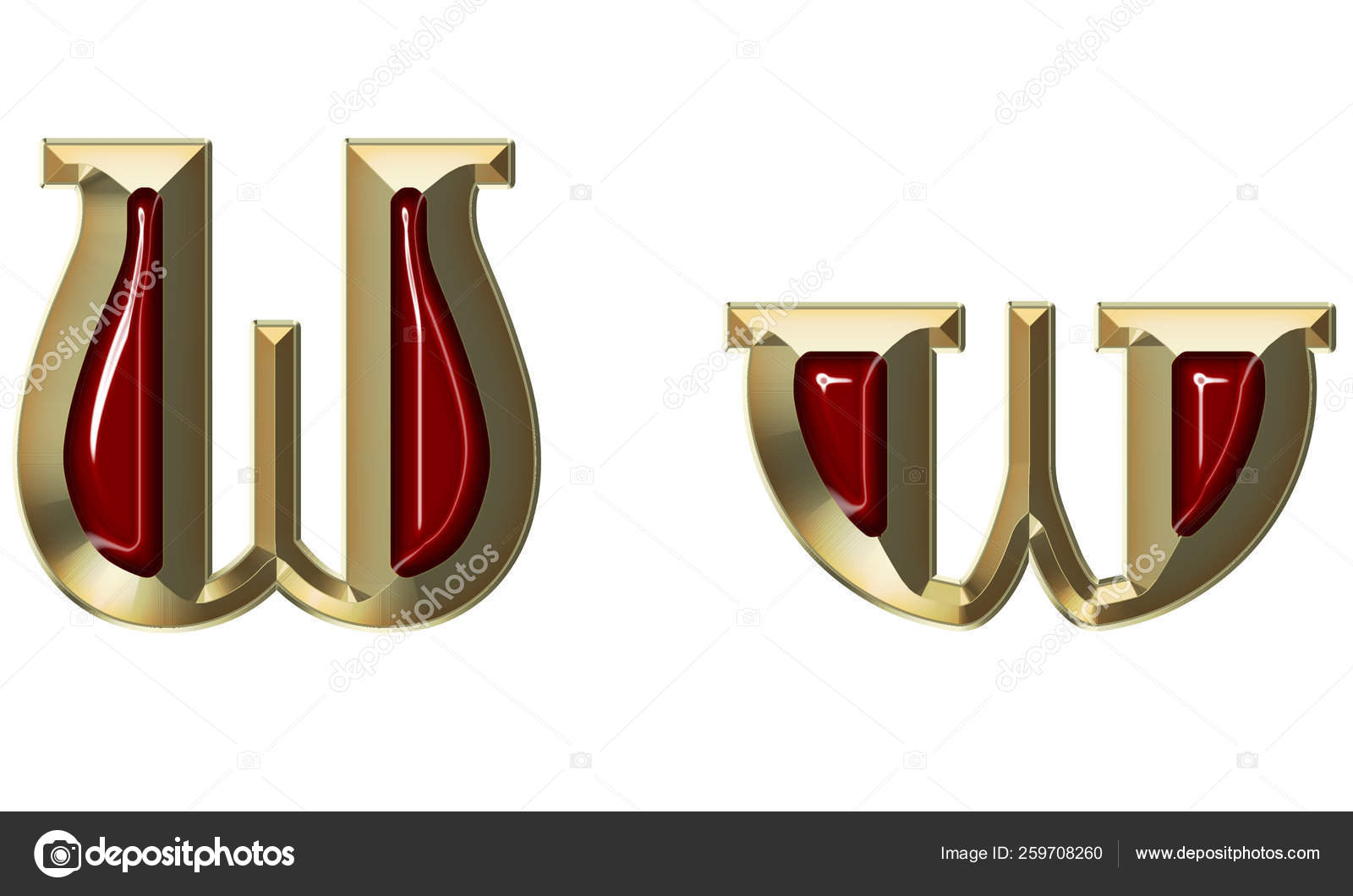 Font Brushed Gold Ruby White Background Stock Photo by ©YAYImages 259708260
