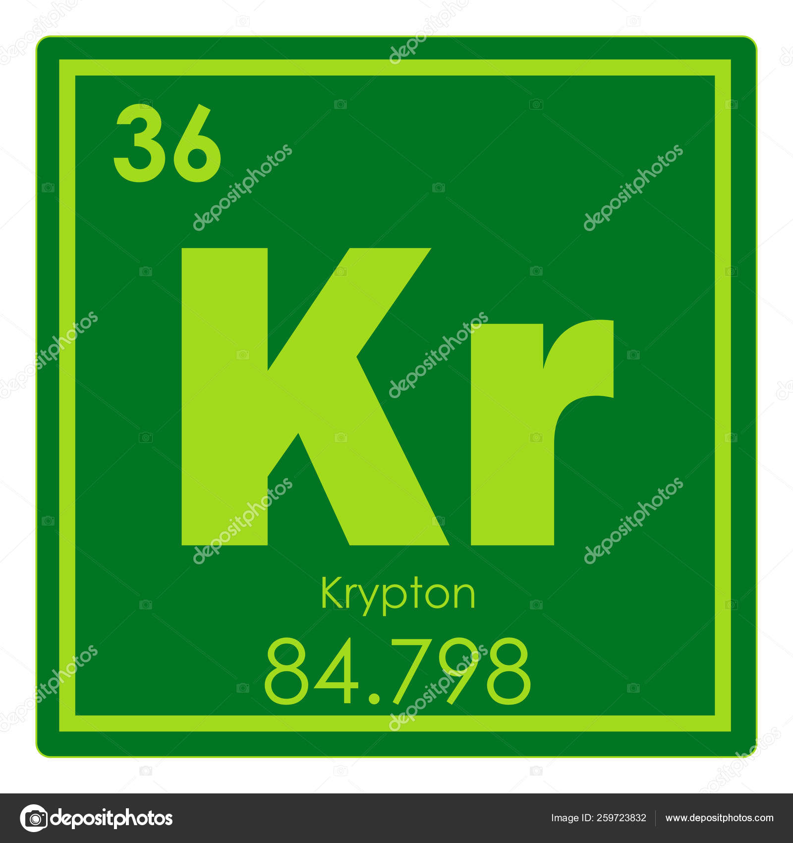 Kryptón Elemento Químico Tabla Periódica Símbolo Ciencia: fotografía de ...