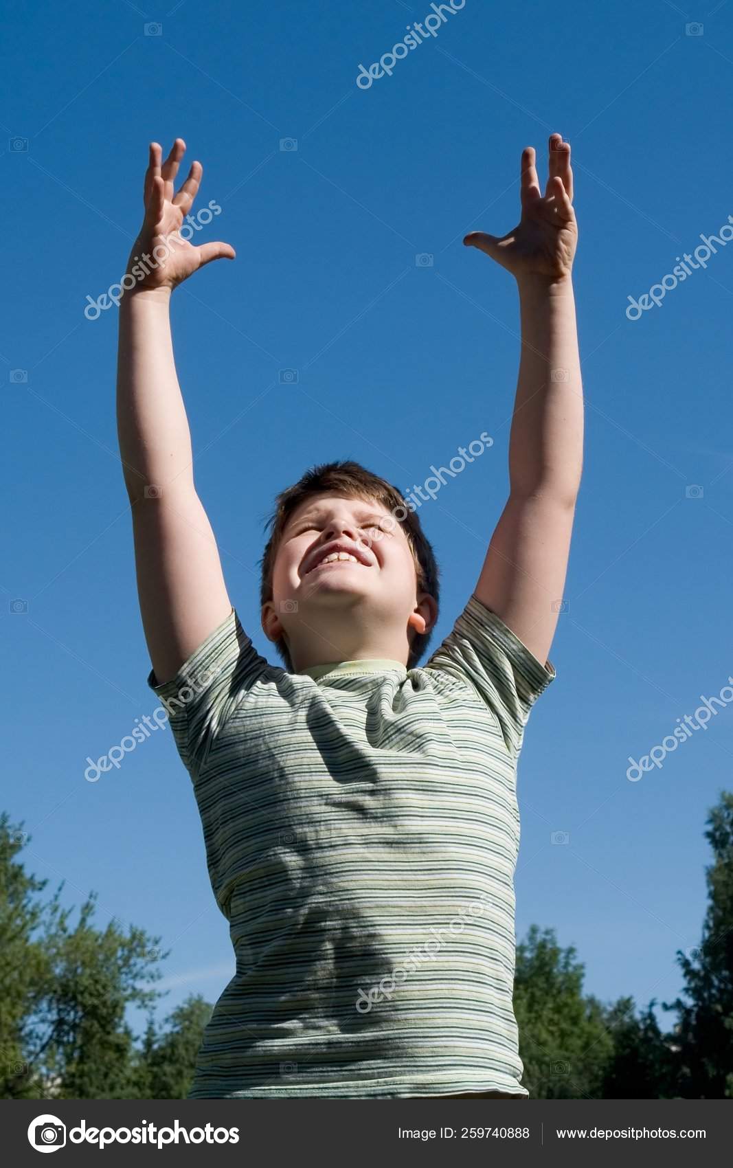 Little Boy Sky Background — Stock Photo © YAYImages #259740888