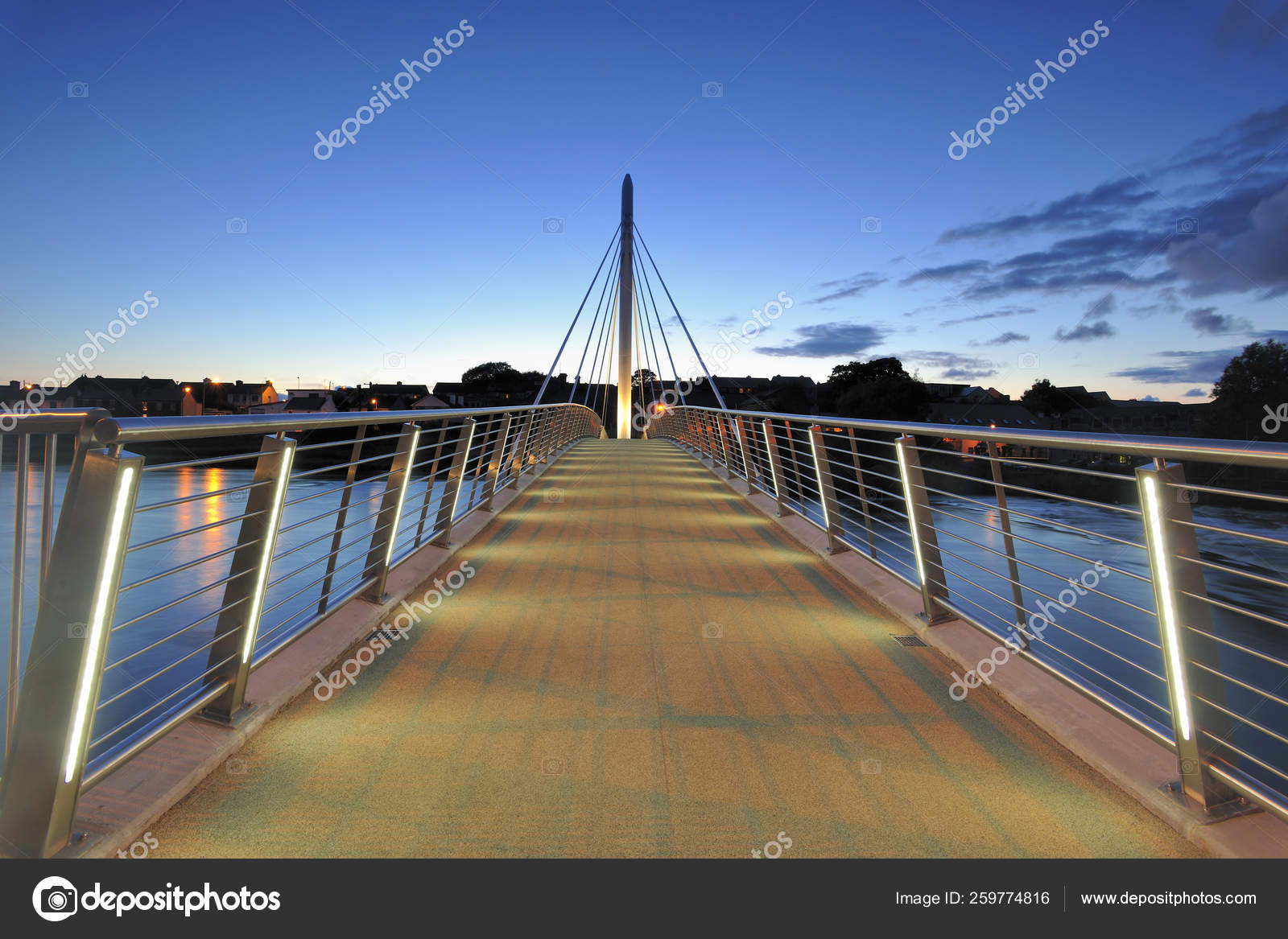 Pedestrian Bridge River Moy Ballina Mayo Ireland Stock Photo by ...