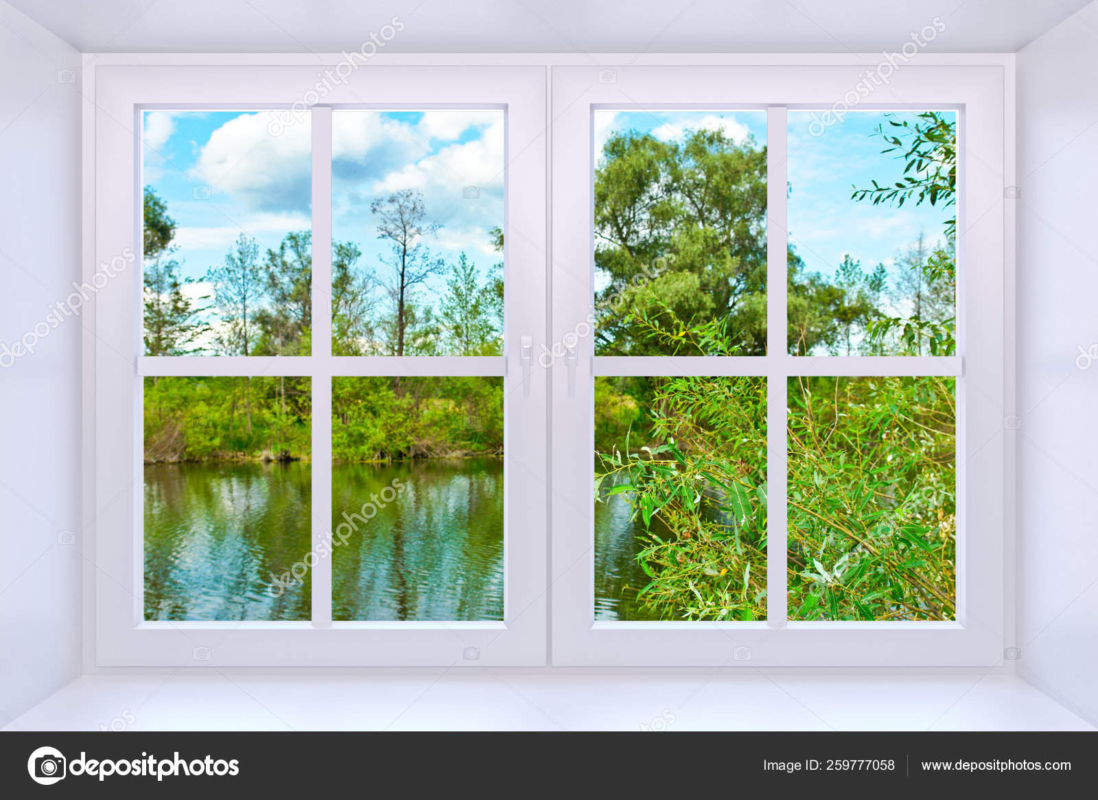 Nature Window Render Inserted Photo — Stock Photo © YAYImages #259777058