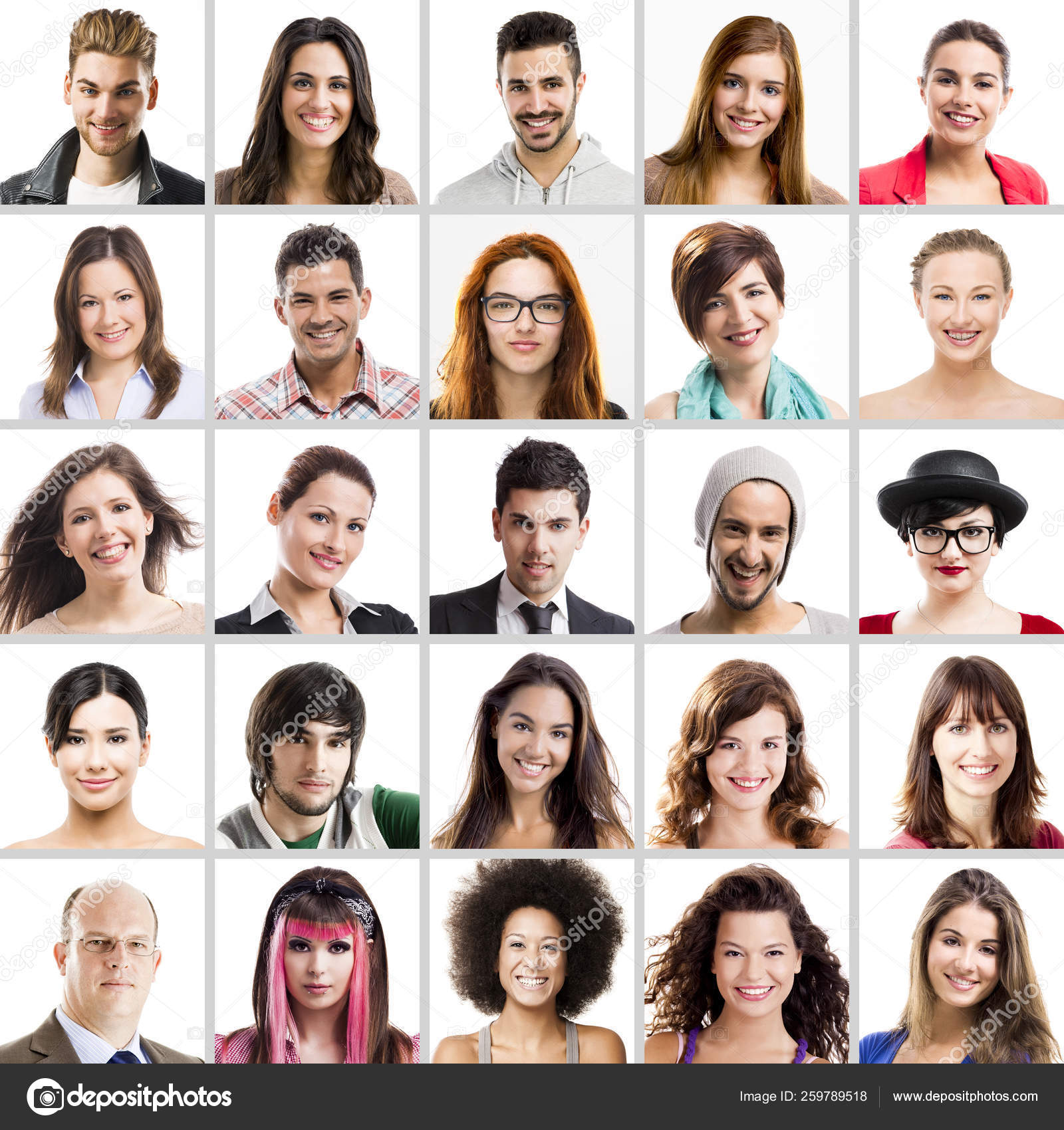 Collage Multiple Portraits Different People Stock Photo by ©YAYImages ...