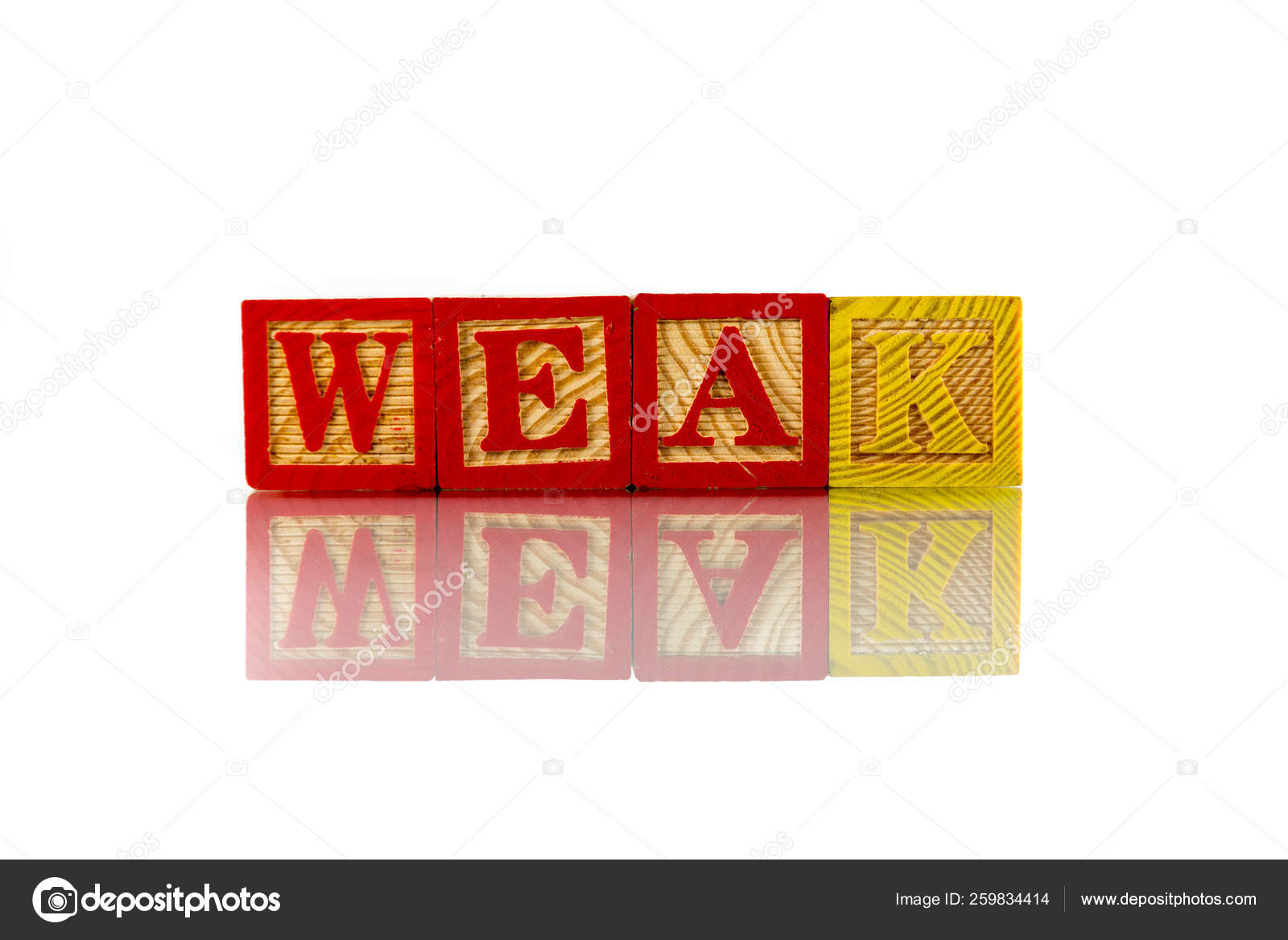 Weak Word Reflection White Background Stock Photo by ©YAYImages 259834414