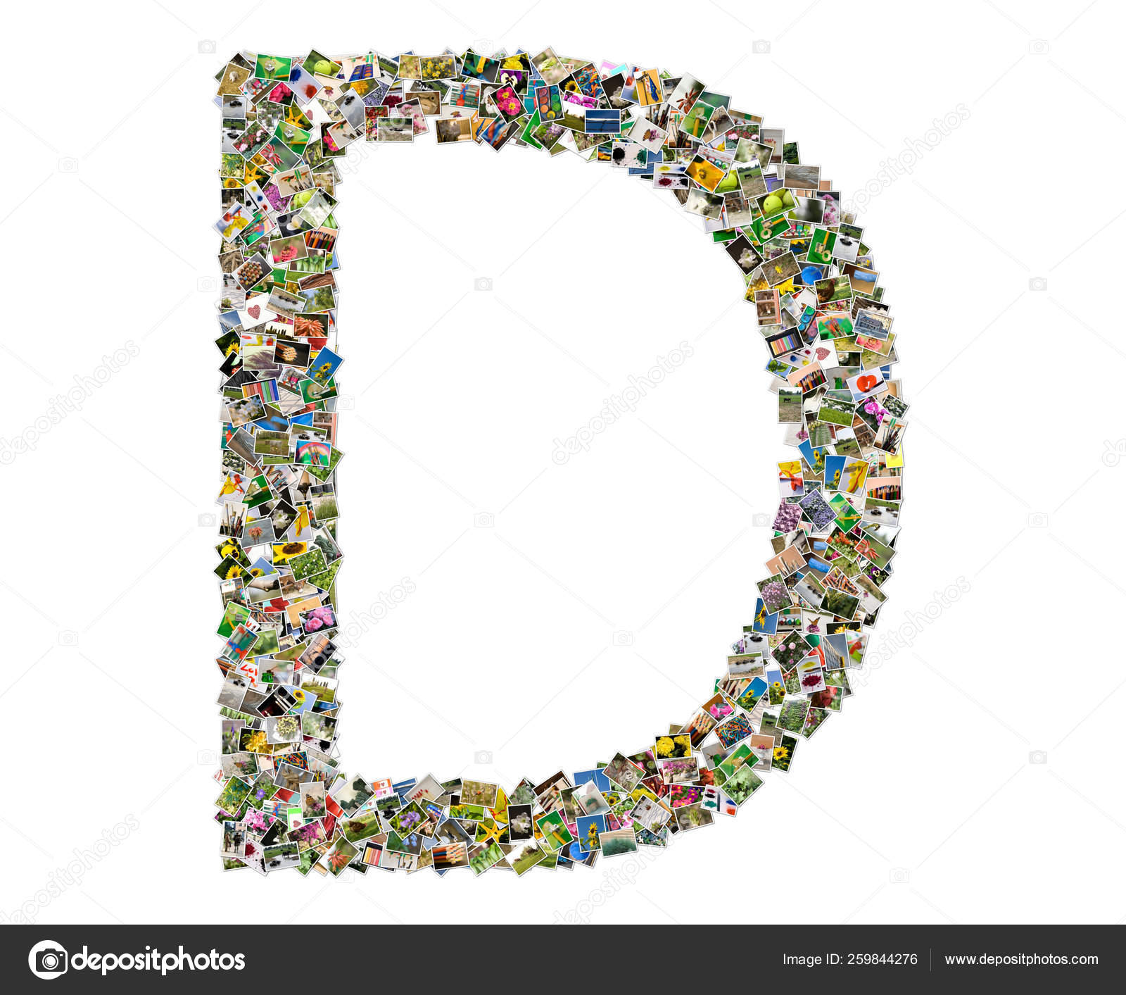 Letter Photos Collage Isolated White Background — Stock Photo ...