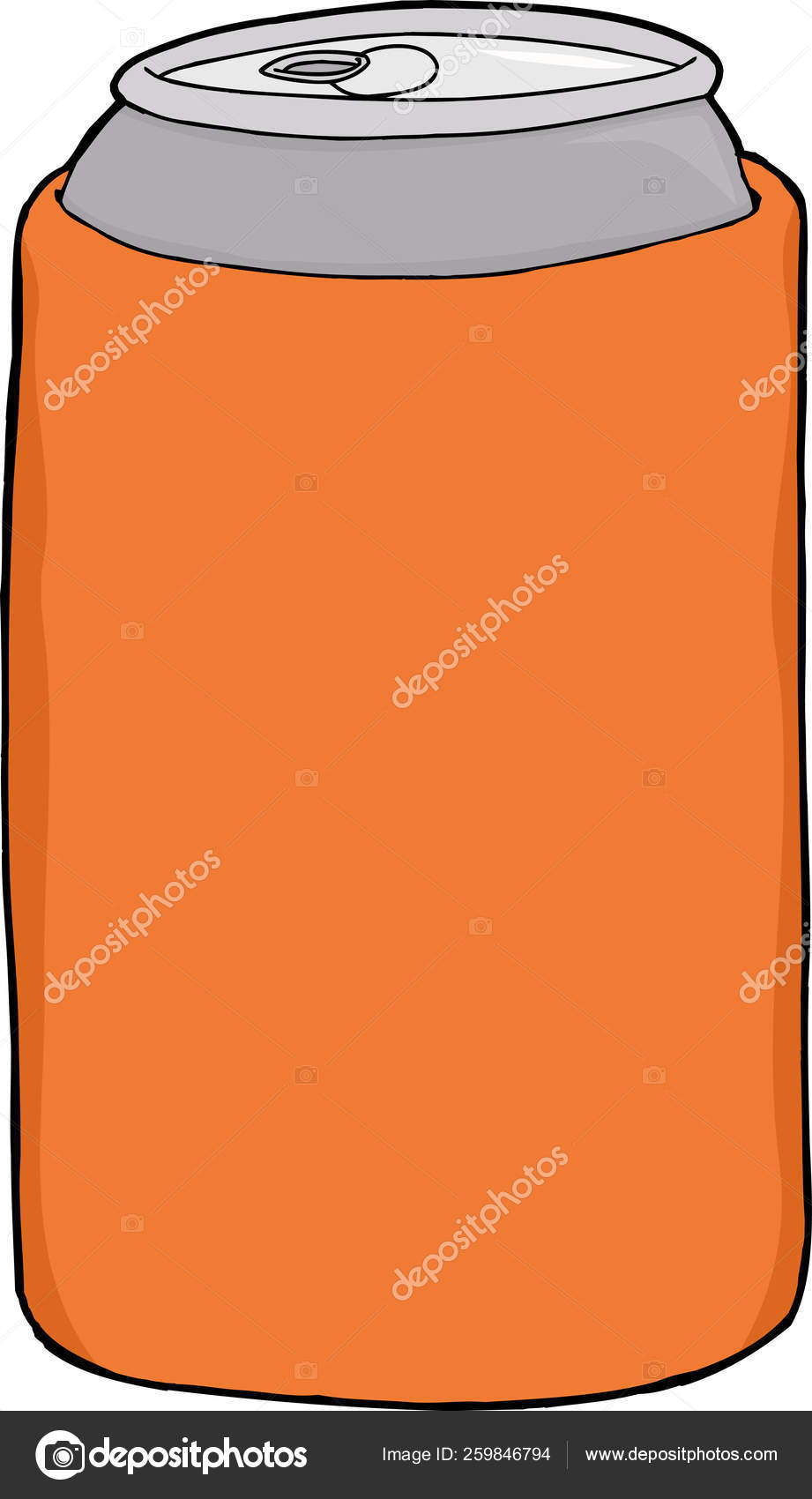 Aluminum Beer Can Orange Huggie White Stock Illustration by ©YAYImages ...