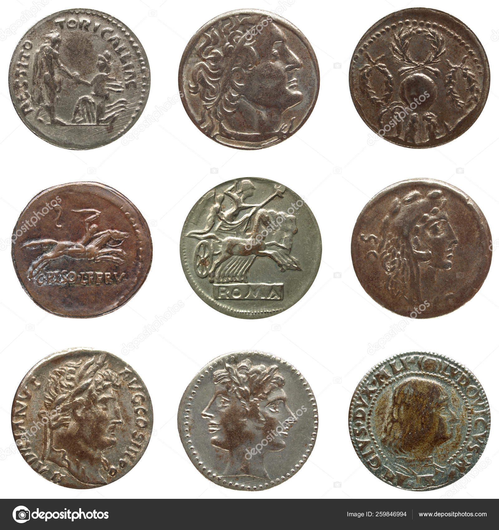 Ancient Roman Coin Isolated White Background Stock Photo by ©YAYImages ...