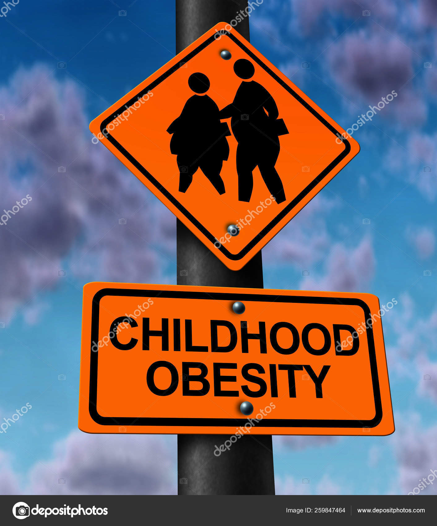 Childhood Obesity Signs Stop Obesity Unhappy Fat Boy Standing Next To