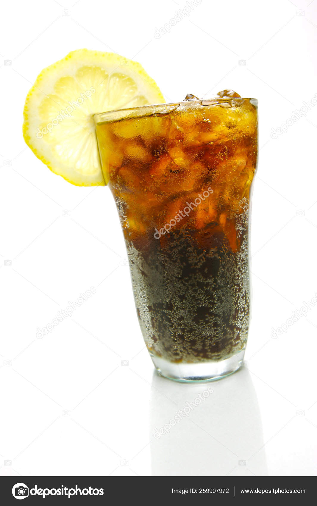 Glass Lemon Cola Isolated White Background — Stock Photo © YAYImages ...