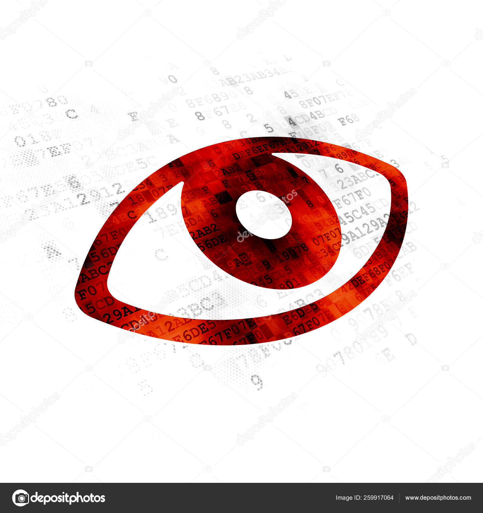 Safety Concept Pixelated Red Eye Icon Digital Background — Stock Photo ...