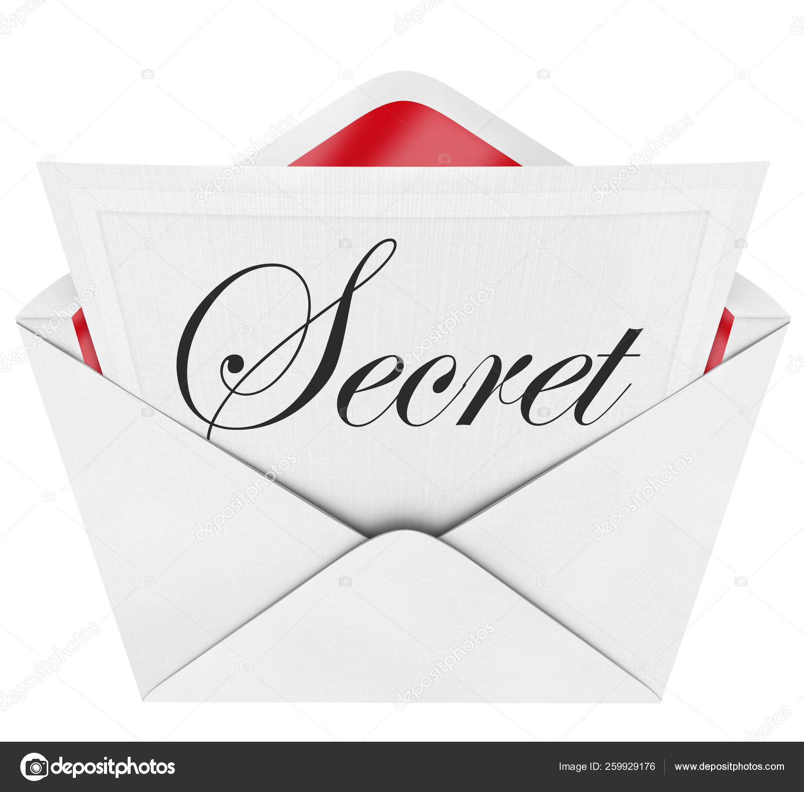 Envelope Revealing Note Handwritten Cursive Word Secret Inviting You ...