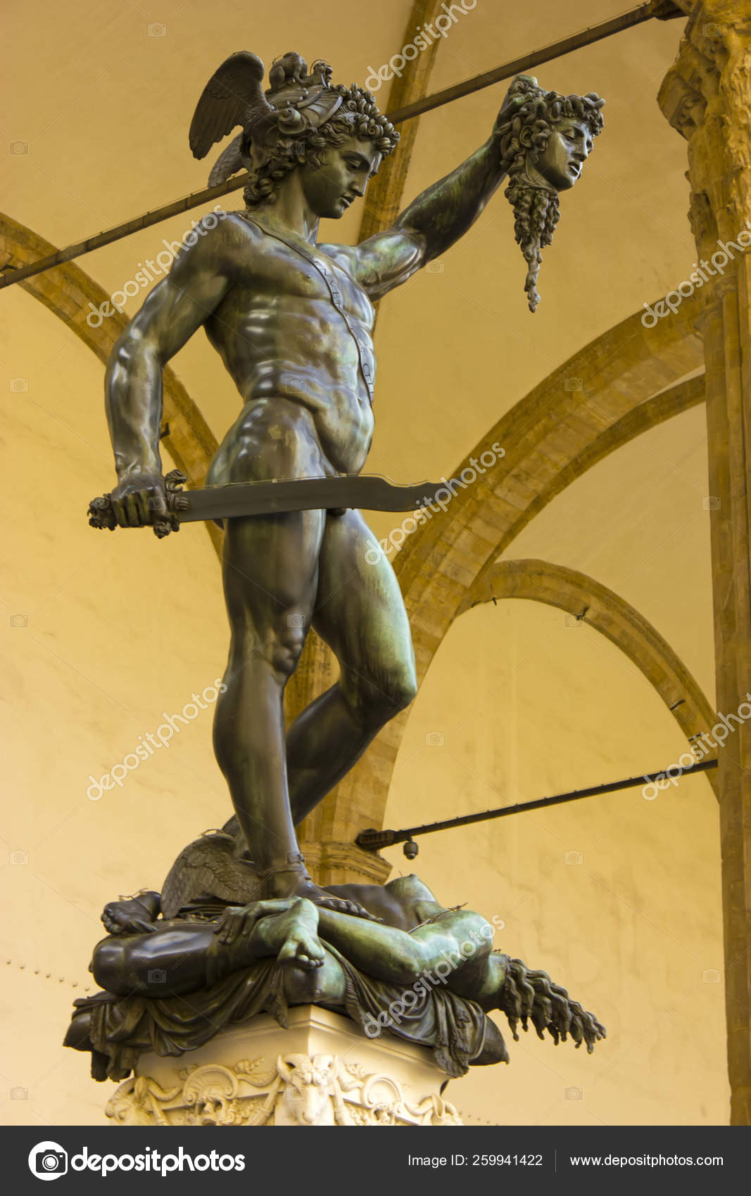 Statue Perseus Holding Head Gorgon Medusa Stock Photo by ©YAYImages ...
