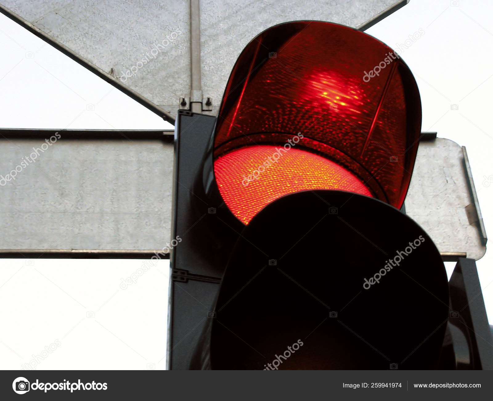 Red Signal Cap Traffic Light Back Traffic Signs — Stock Photo ...