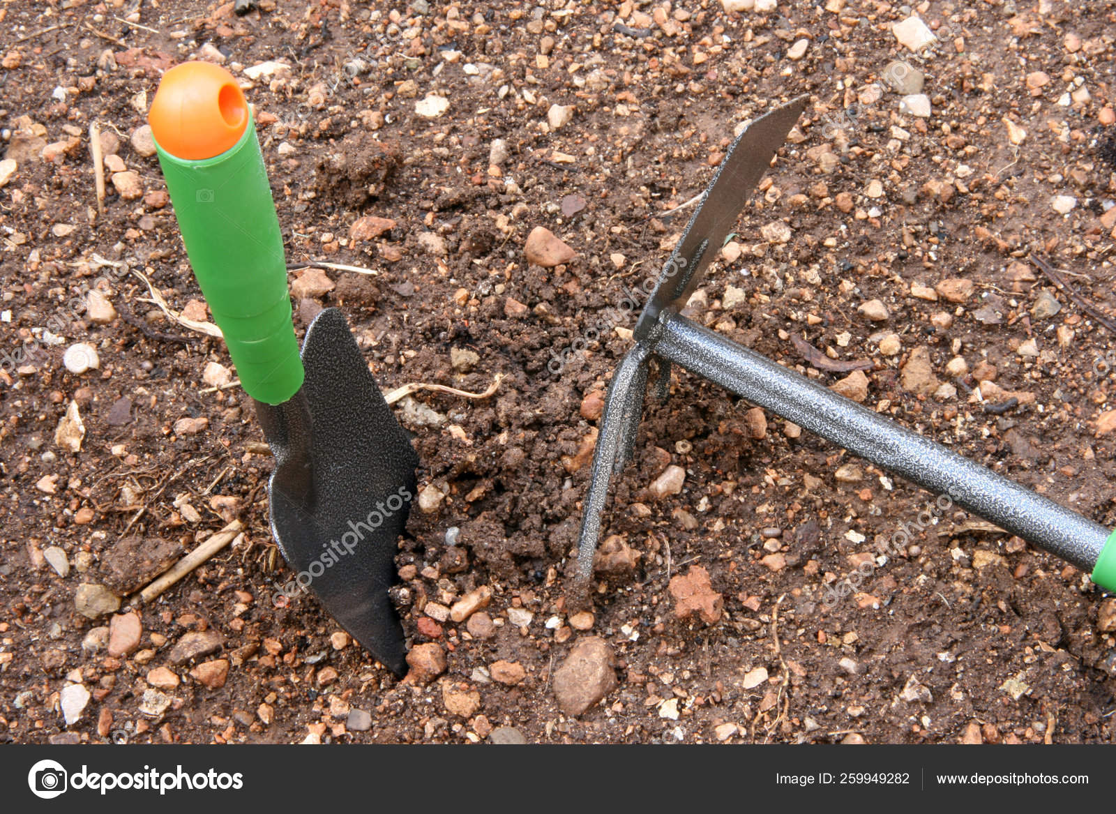 Garden Tools Metallic Digging Shovel Scratch Soil — Stock Photo ...