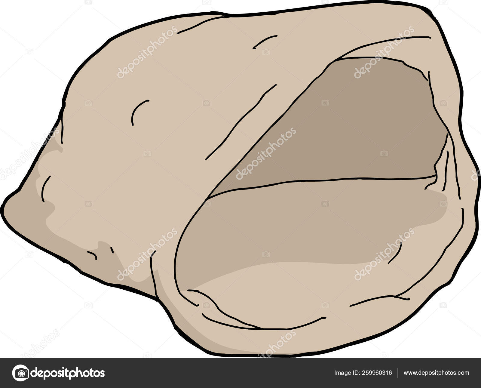 Empty Bag Cartoon Isolated White Background Stock Illustration by ...