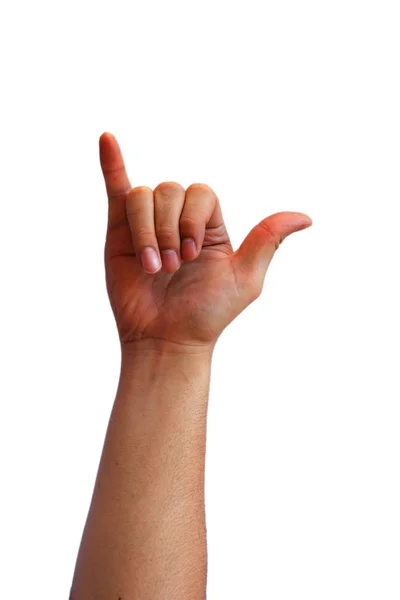Hand Sign Language White Background — Stock Photo © YAYImages #260324266