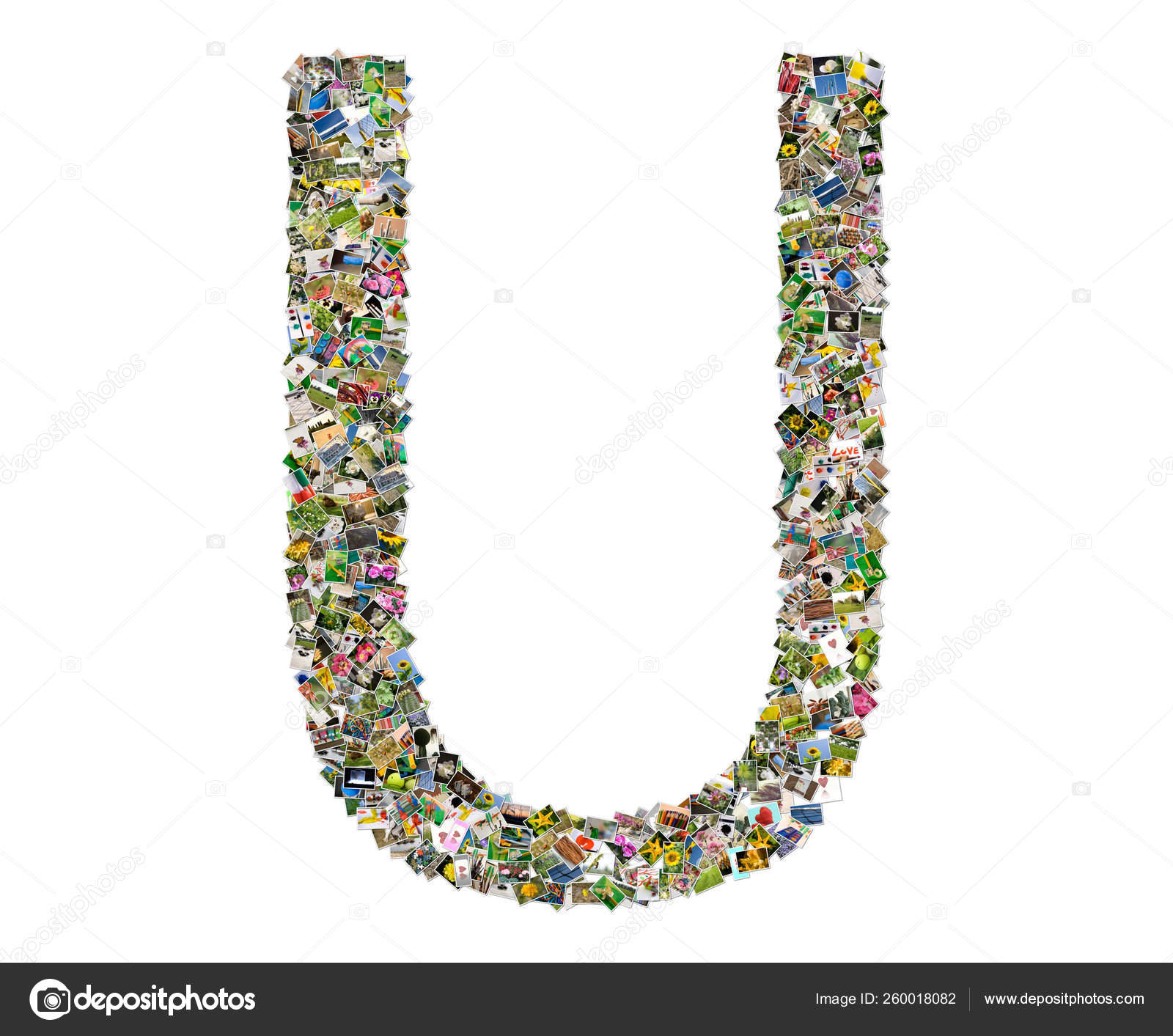 Letter Photos Collage Isolated White Background Stock Photo by ...