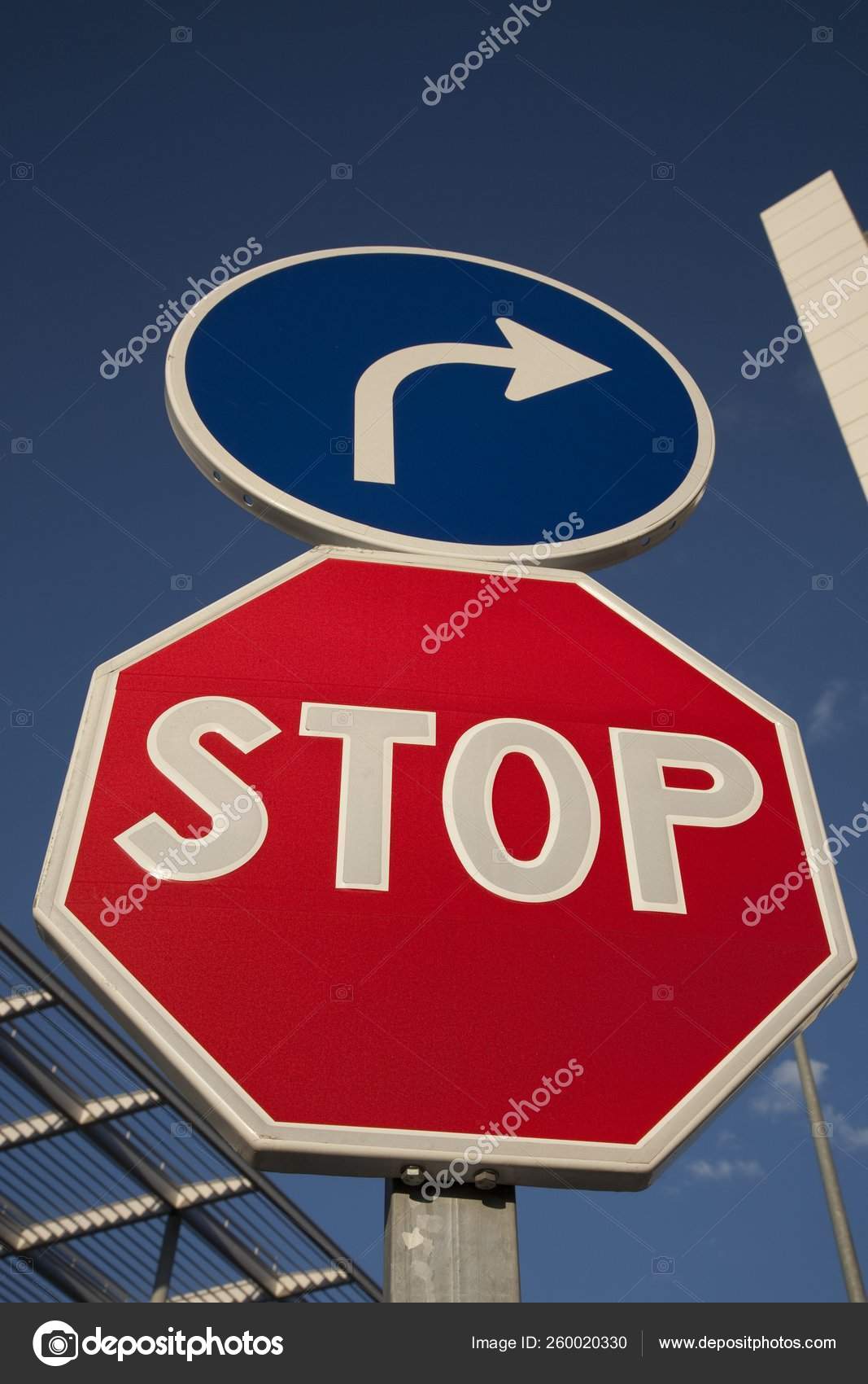 Close Two Traffic Signs Urban Setting Stock Photo by ©YAYImages 260020330