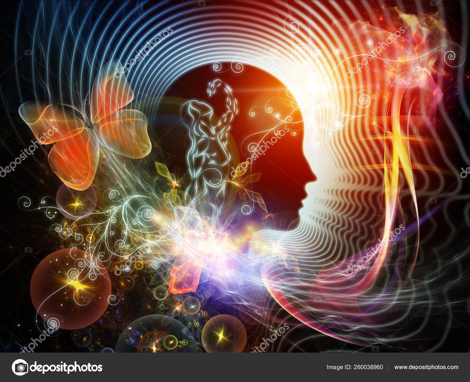 Composition Human Feature Lines Symbolic Elements Suitable Backdrop ...