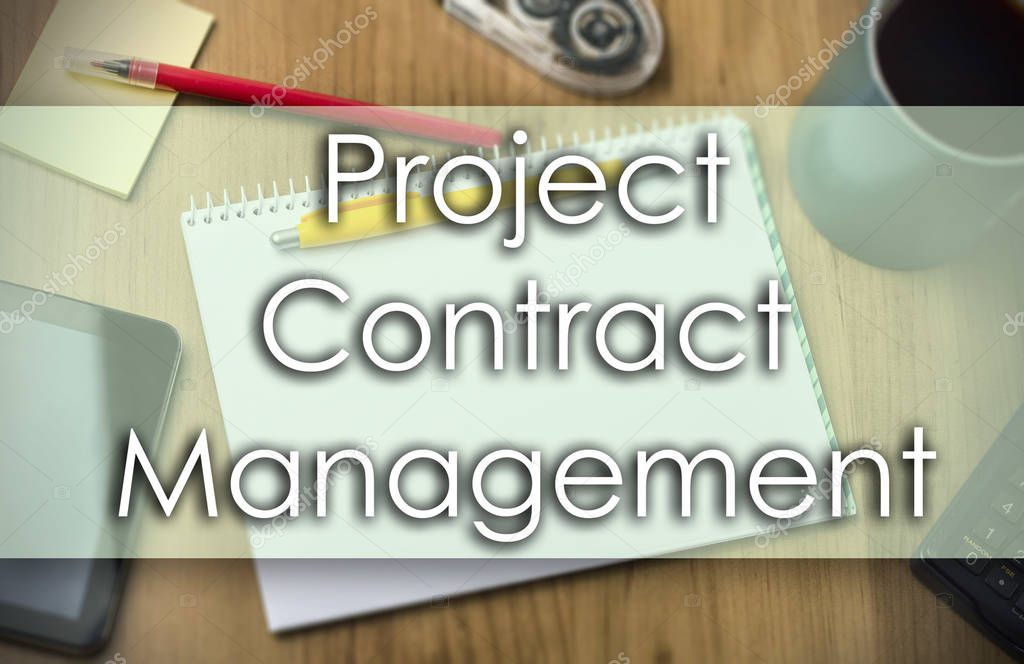 Project Contract Management PCM - concepto de negocio con texto ...