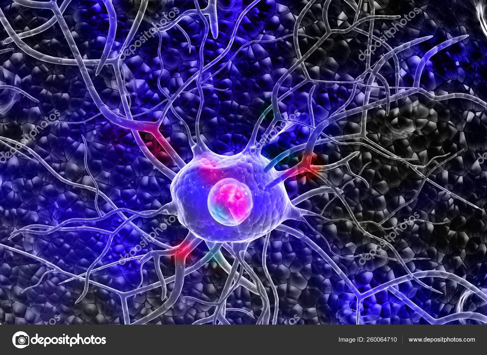 Nerve Cells Illustration Dark Background — Stock Photo © YAYImages ...