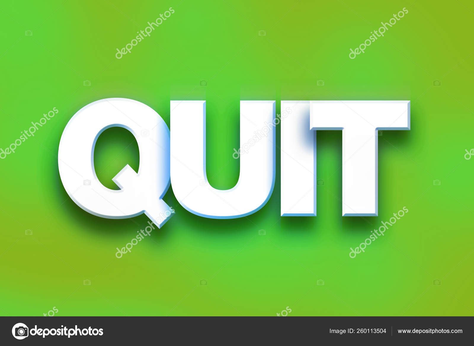 Word Quit Written White Letters Colorful Background Concept Theme Stock ...