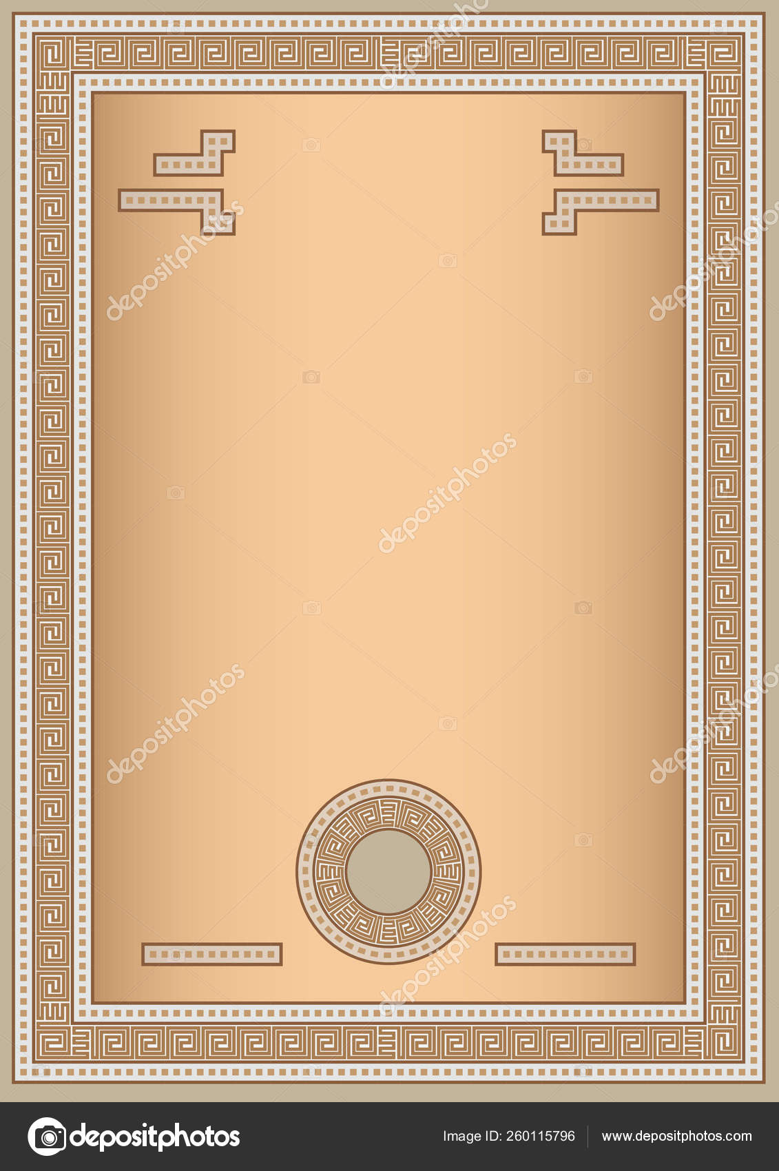 Greek Certificate Diploma Template Brown Colour Palette Stock Photo by ...
