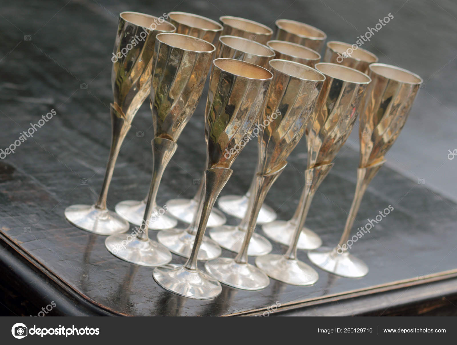 Old Golden Glasses Table ⬇ Stock Photo, Image by © YAYImages #260129710