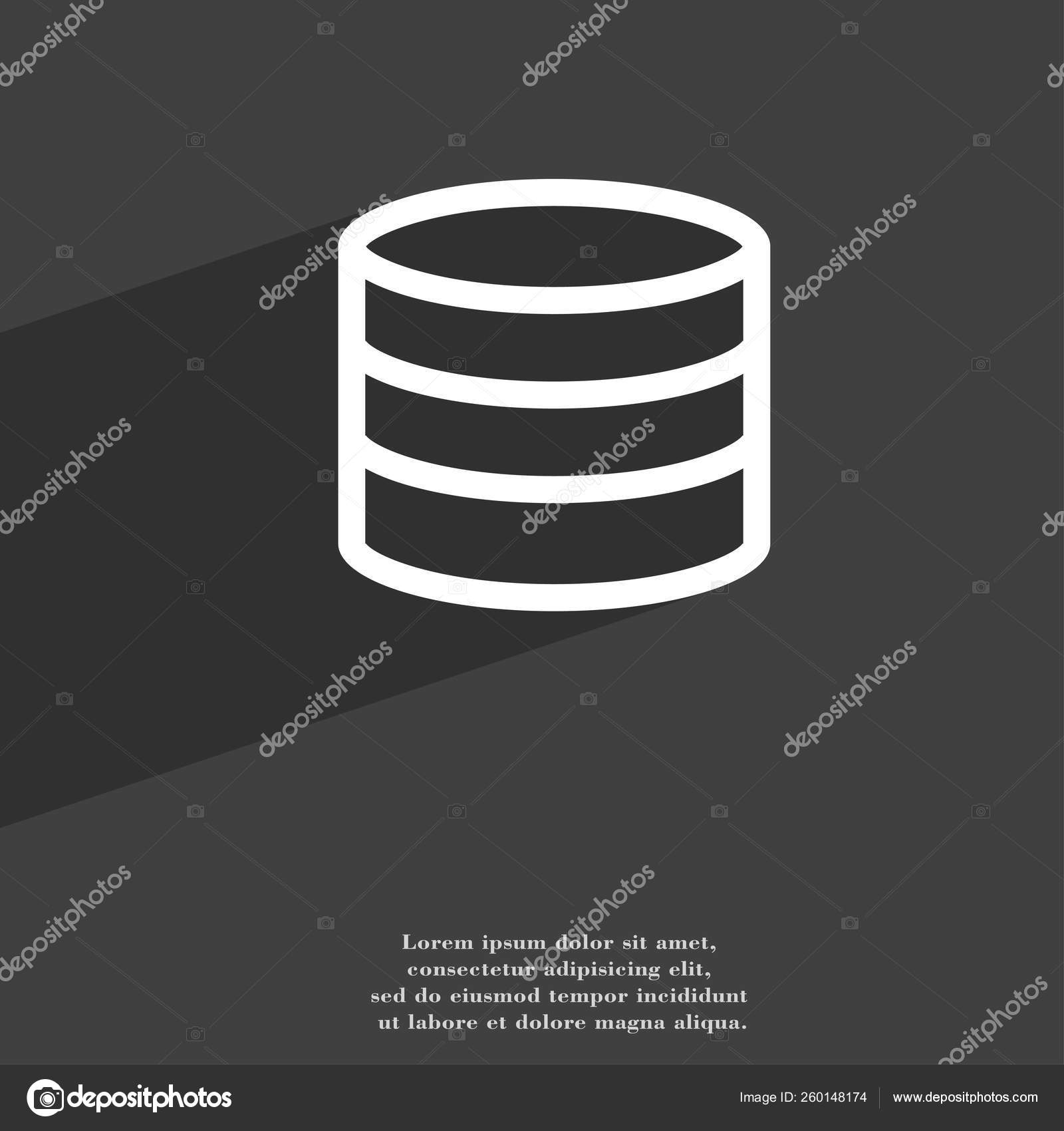 Hard Disk Database Icon Symbol Flat Modern Web Design Long Stock Photo ...
