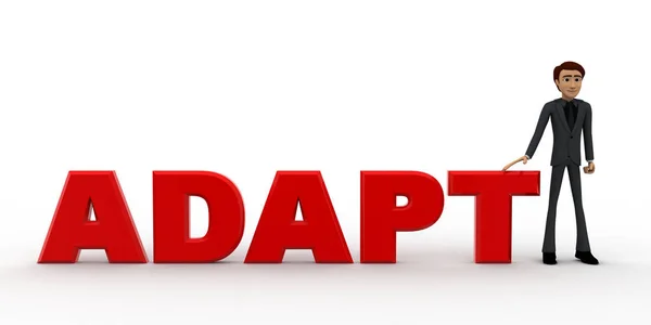 Man Hand Writing Adapt Black Marker Visual Screen Isolated Background ...